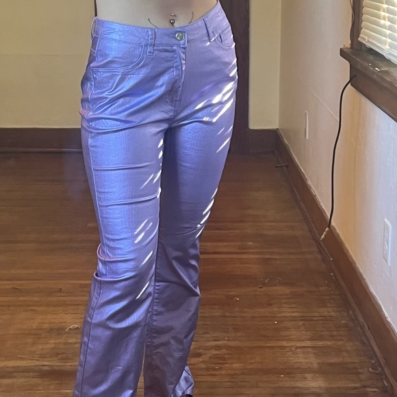 Dolls Kill | Pants & Jumpsuits | Delias Purple Metallic Pant | Poshmark